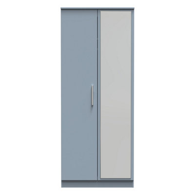 Buy Trent 2 Door Mirrored Robe in Denim (Ready Assembled) | DIY at B&Q