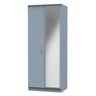 TRENT 2 DOOR MIRRORED ROBE IN DENIM (READY ASSEMBLED)