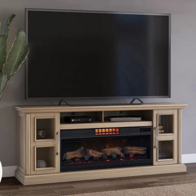Tresanti Nottingham Media Mantel 80" TV Stand with Electric Fireplace ...
