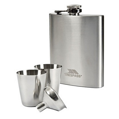 Tresp Dramcask Stainless Steel Hip Flask Silver (One Size) | DIY at B&Q