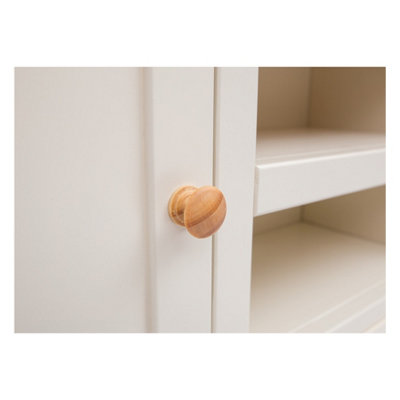 Trevi Off White 2 Door TV Cabinet Wood Knob
