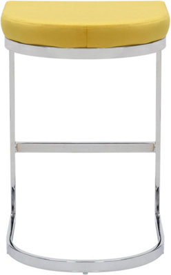 Trevi Velvet Kitchen Bar Stools, Chrome Cantilever Frame, Breakfast ...