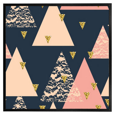 Triangle pattern (Picutre Frame) / 30x30" / Black | DIY at B&Q