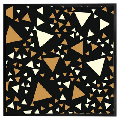 Triangles on black (Picutre Frame) / 30x30" / Black | DIY at B&Q