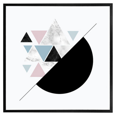 Triangles & semi circle pattern (Picutre Frame) / 12x12" / Brown