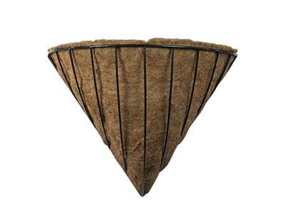 Triangular Wall Mounted Planter / Prelined with coco liner - Small ...