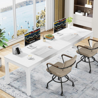 Tribesigns 78.7 inches Extra Long Computer Desk 2 Person, Wide Double ...