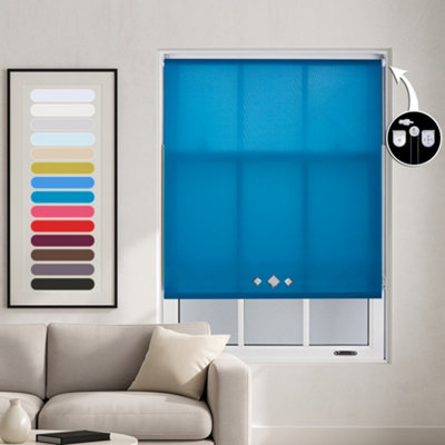 Trimmable Roller Blind with Triple Diamond Chrome Eyelet and Metal ...