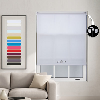 Trimmable Roller Blind with Triple Diamond Chrome Eyelet and Metal ...