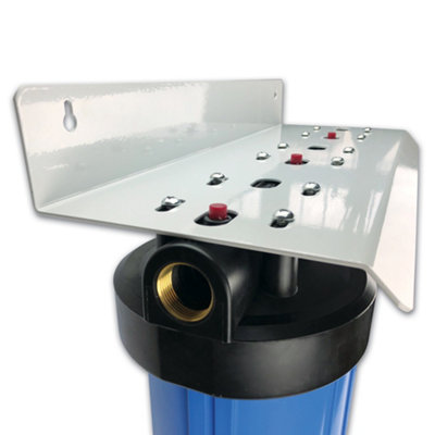 Triple 20" Jumbo Water Filter Housing with 1" Brass Ports, Bracket and ...