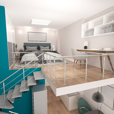 Triple Cross Bars Step Railing Stair Railing Banister Stainless Steel ...