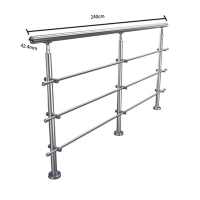 Triple Cross Bars Step Railing Stair Railing Banister Stainless Steel ...