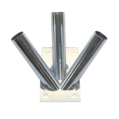 Triple Flag Pole Holder - Wall Mounted Flag Pole Bracket, Galvanised ...