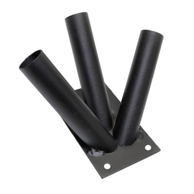Triple Flag Pole Holder - Wall Mounted Flag Pole Bracket, Powder Coated ...