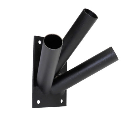 Triple Flag Pole Holder - Wall Mounted Flag Pole Bracket, Powder Coated ...