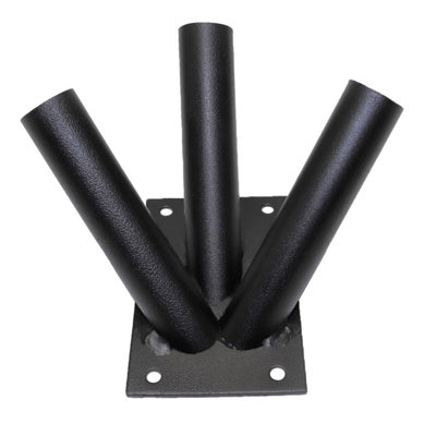 Triple Flag Pole Holder - Wall Mounted Flag Pole Bracket, Powder Coated ...