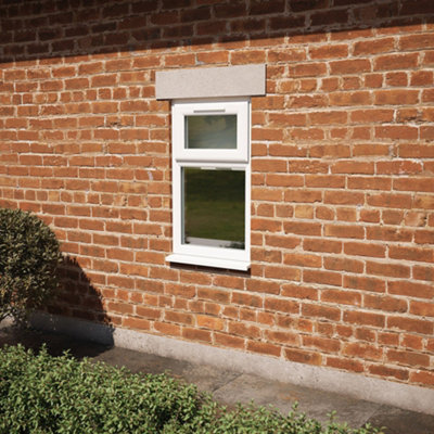 Triple glazed Window Top Hung Over Fixed Light White Clear Glazed 610 x ...
