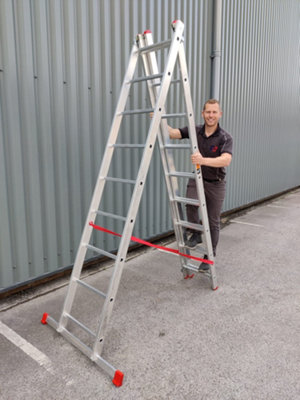 Buy Triple Section Combination Ladder 3 x 9 Rungs 2.5m Closed 5.93m ...