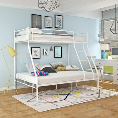 Triple Sleepers Metal Bunk Bed Frame Top 3FT Single Bottom 4FT6 Double ...