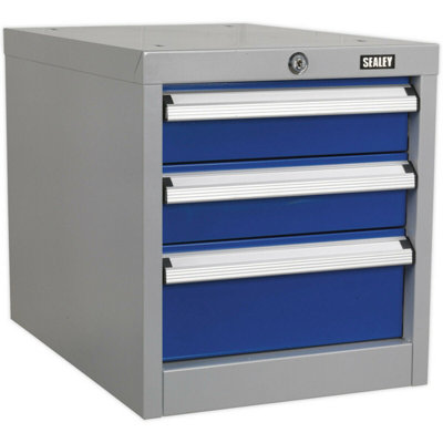 Triple Slim Drawer Unit - Suits ys02557 ys02560 & ys02562 Industrial Workbenches | DIY at B&Q