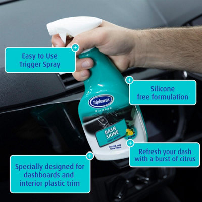 Triplewax Car Dash Shine Valet Interior Plastic Trim Satin Finish 500ml x4