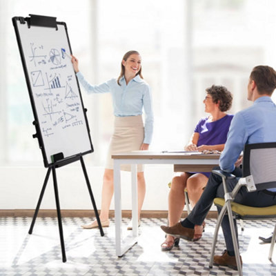 Tripod Whiteboard Magnetic Standing Flip chart Easel Lightweight Adjustable
