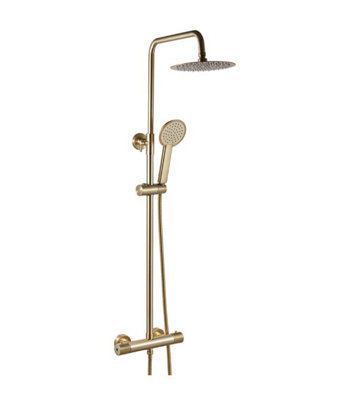 Trisen Verdura Brushed Brass Rigid Riser Mixer Shower