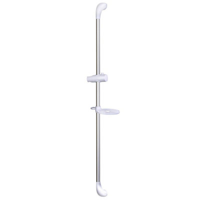 Triton 624mm Archie Extended Chrome White Shower Riser Rail Metal ...