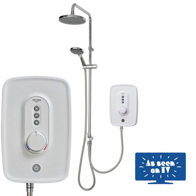 Triton Danzi Duelec White 10 5kw Electric Shower Diverter To Overhead