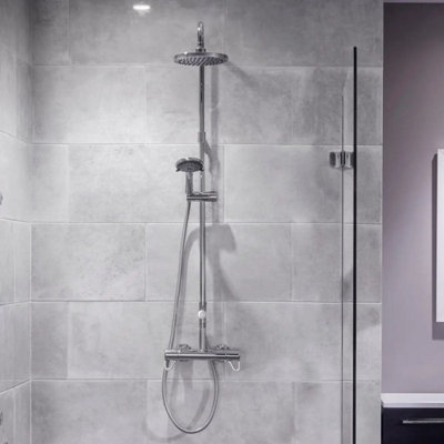 Triton Elina Diverter Thermostatic Lever Bar Mixer Shower TMV3 Overhead ...