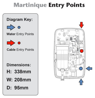 Triton Martinique 8.5Kw Satin Chrome Electric Shower - RP Topaz T100 ...