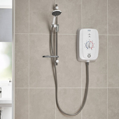 Triton Omnicare Thermostatic Electric Shower 8.5KW White 5 Spray TEOMN81