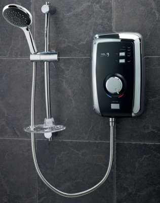 Triton Opal 3 Black / Polished Chrome 9.5kw Electric Shower -Rp Perea ...