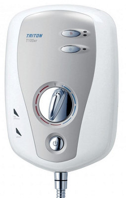 Triton T100xr 8.5KW Electric Shower White & Brushed Chrome Fascia - Rp ...