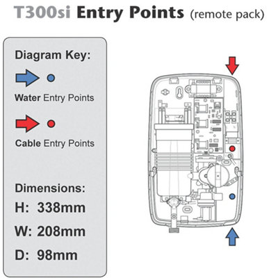 Triton T300si 8.5kw Remote Digital Electric Shower White Chrome + Power ...