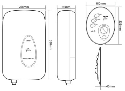 Triton T300si 8.5kw Remote Digital Electric Shower White Chrome + Power ...