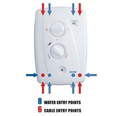 Triton T80Z Fast Fit 8.5kw Electric Shower White Left & Right Entry ...