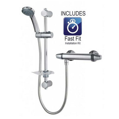 Triton UNEXTHBM Club Handle Unichrome EXE Bar Mixer Shower + Fast Fit Kit