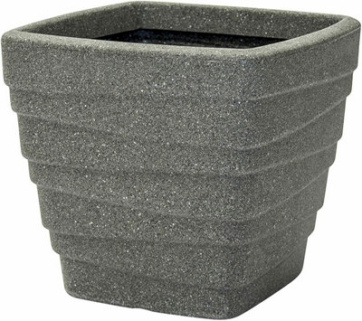 Trojan 33cm Small Square Plastic Decorative Garden Plant Pot