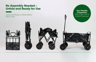 Trolley FOLDABLE 4 Wheel Outdoor Leisure Cart - Folding Trolley WITH ...