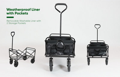 Trolley FOLDABLE 4 Wheel Outdoor Leisure Cart - Folding Trolley WITH ...