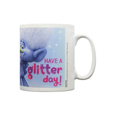 Trolls Have A Glitter Day Mug Cloudy Grey/White (One Size) | DIY at B&Q