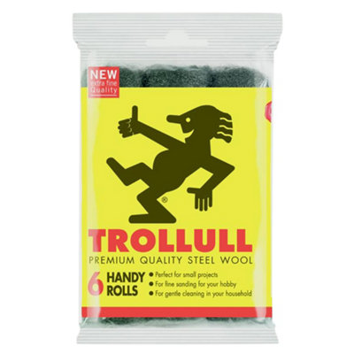 Trollull Economy Steel Wool Rolls (Pack Of 6) Silver (One Size) | DIY ...
