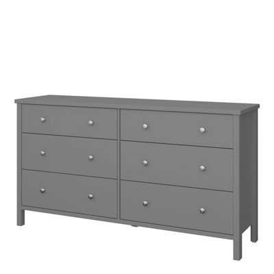 Tromso 3 + 3 Wide Chest of Drawers Grey