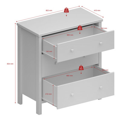 Tromso 3 Drawer Chest Off White
