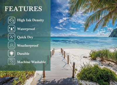 Tropical Beach Shore Garden Mural Waterproof Outdoor Tapestry Seaside ...