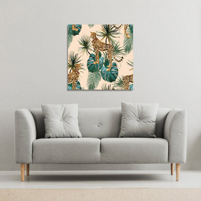 Tropical Cheetah (Canvas Print) / 114 x 114 x 4cm