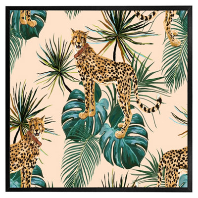 Tropical cheetah (Picutre Frame) / 16x16" / Black