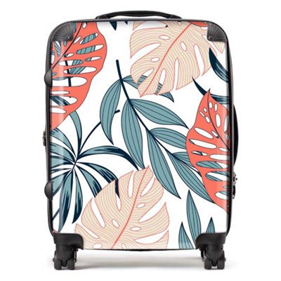 Tropical Leaf Pattern Suitcase - Large