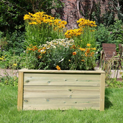 Trough Planters, Wooden Garden Pot/Tub for Plants - L40 x W80 x H40 cm ...